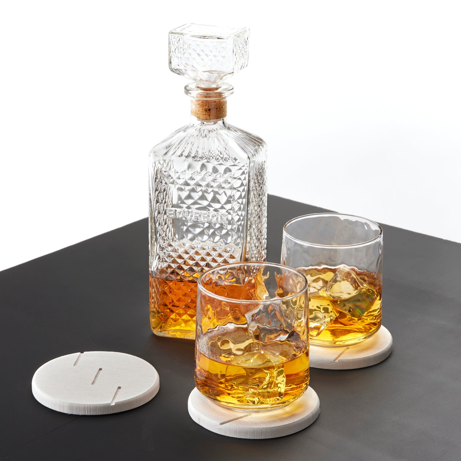 White Stone Coasters (Pack of 3) – Absorbent & Stylish – Water Stone